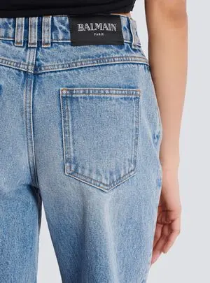 Balmain Logo Patch Straight-leg Jeans