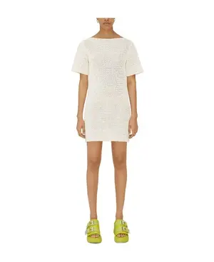 Bottega Veneta Crocheted Cut-out Mini Dress - White
