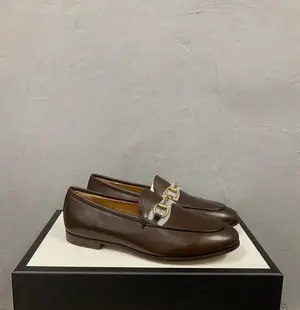 Gucci Jordaan Horsebit Loafers - Brown
