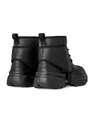 UGG Round Toe Platform Ankle Boots With Pull-tab Detail - Black