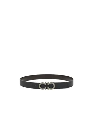 FERRAGAMO Salvatore Ferragamo Gancio Buckle Belt Black/brown