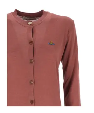 VIVIENNE WESTWOOD Logo Embroidered Knitted Cardigan