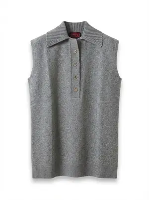 Gucci Sleeveless Knit Mini Dress With Mandarin Collar