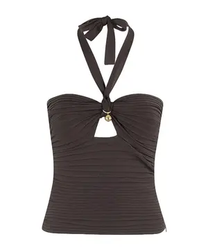 Philosophy Di Lorenzo Serafini Halterneck Top With Plissé Effect