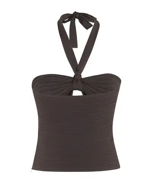 Philosophy Di Lorenzo Serafini Halterneck Top With Plissé Effect