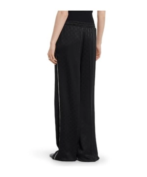 Gucci Gg Jacquard Monogram Elastic Waistband Pants - Black
