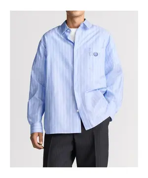 Dior Logo Embroidered Striped Long-sleeved Shirt