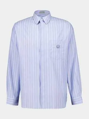 Dior Logo Embroidered Striped Long-sleeved Shirt