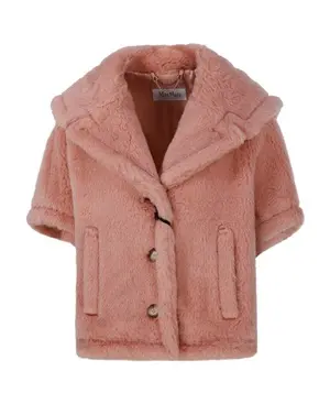 Max Mara Short-sleeved Teddy Coat - Pink