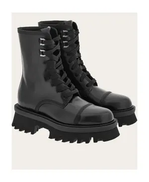 FERRAGAMO Chunky Lace-up Combat Boots