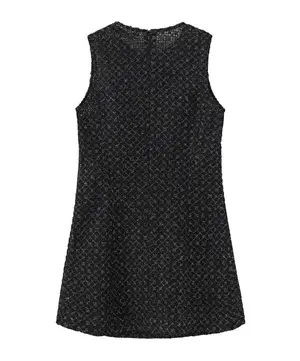 Marissa Chiara Sleeveless Checkered Dress With Button Detail