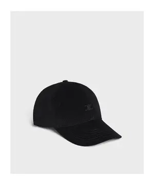 Celine Triomphe Baseball Cap In Cotton - Black