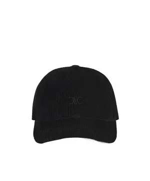 Celine Triomphe Baseball Cap In Cotton - Black