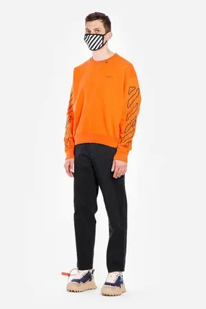 Off-White Abstract Arrow Embroidered Crew Neck Sweater