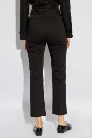 Max Mara Okra Pleat Detailed Cropped Trousers - Black