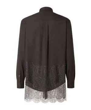 Fendi Long Sleeved Pinstriped Lace Shirt