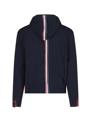 Thom Browne Striped Drawstring Hoodie - Navy
