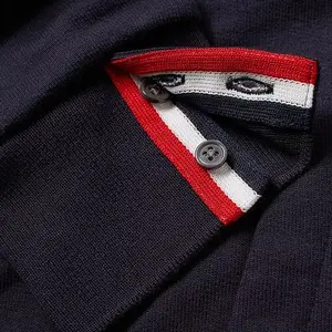 Thom Browne Striped Drawstring Hoodie - Navy