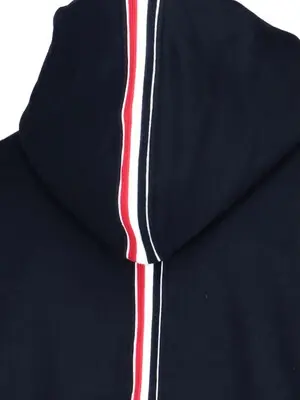 Thom Browne Striped Drawstring Hoodie - Navy
