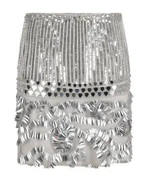 Alberta Ferretti Sequin Embellished High Waist Mini Skirt