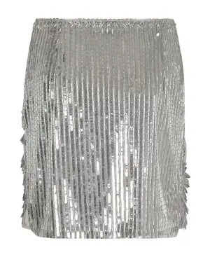 Alberta Ferretti Sequin Embellished High Waist Mini Skirt