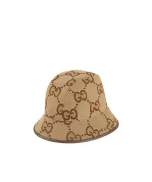 Gucci Gg Supreme Wide Brim Bucket Hat - Brown