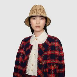 Gucci Gg Supreme Wide Brim Bucket Hat