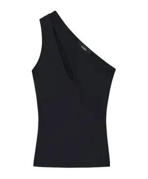 Amiri Asymmetric One-shoulder Top With Keyhole Neckline