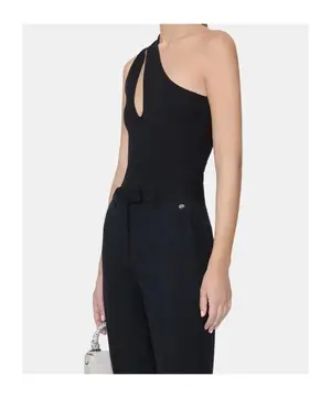 Amiri Asymmetric One-shoulder Top With Keyhole Neckline