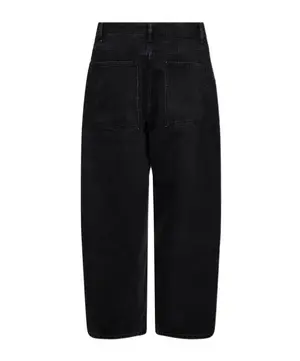 Studio Nicholson Cropped Wide-leg Jeans With Logo Patch