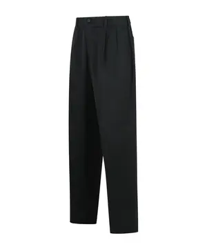 GOLDEN GOOSE Pleated Straight Leg Trousers - Black