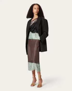 Valentino Garavani One-shoulder Midi Dress With Chain Print