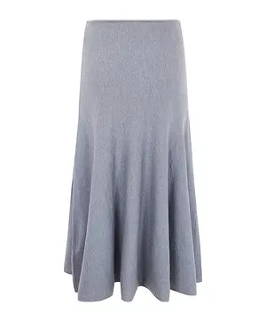 Khaite Mayu Knitted Skirt - Gray