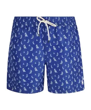 Ralph Lauren Traveler Swim Shorts With Sailboat Print - Blue