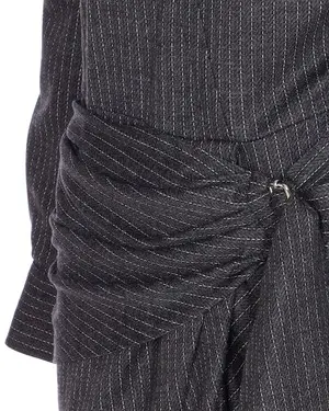 Isabel Marant Étoile Pinstripe Long Sleeve Draped Dress