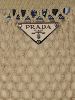 Prada Logo Plaque Midi Skirt - Rope Ash
