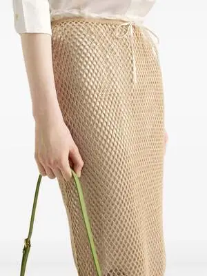 Prada Logo Plaque Midi Skirt - Rope Ash