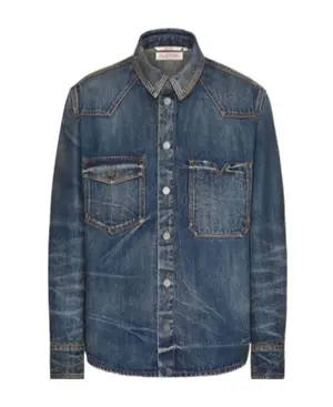 Valentino Garavani V-logo Buttoned Denim Jacket