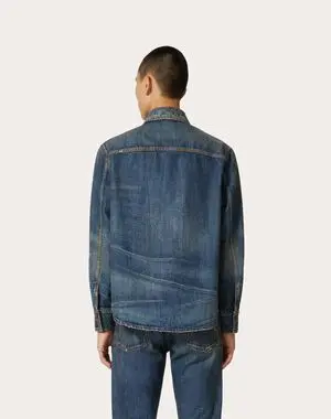 Valentino Garavani V-logo Buttoned Denim Jacket