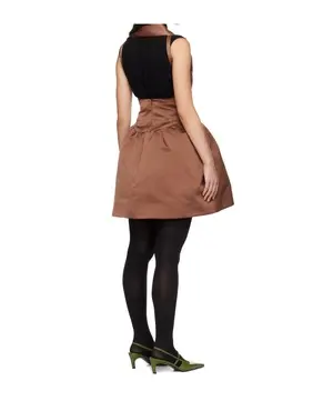SHUSHU/TONG Satin Dress With Pleated Details And Asymmetrical Collar