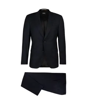 Hugo Boss Single-breasted Virgin Wool Suit - Dark Blue