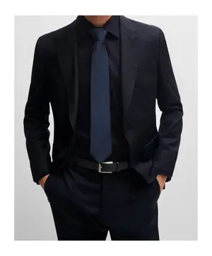 Hugo Boss Single-breasted Virgin Wool Suit - Dark Blue