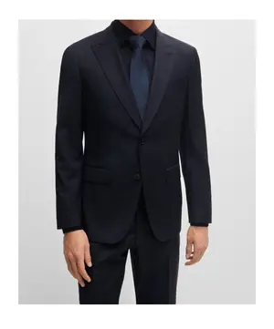 Hugo Boss Single-breasted Virgin Wool Suit - Dark Blue