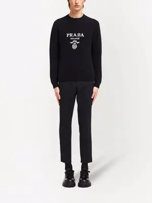 Prada Logo Detailed Knitted Jumper