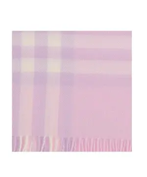 Burberry Checked Fringed-edge Scarf - Pink