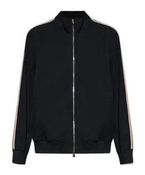 Paul Smith Stand Collar Zipped Sweatshirt With Side Stripes