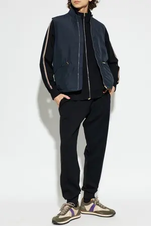Paul Smith Stand Collar Zipped Sweatshirt With Side Stripes