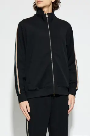 Paul Smith Stand Collar Zipped Sweatshirt With Side Stripes