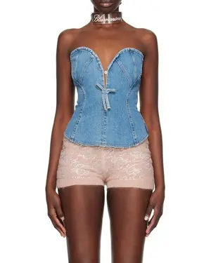 Blumarine Spliced Denim Bustier