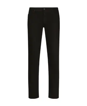 Dolce & Gabbana Logo-patch Slim-fit Jeans - Black